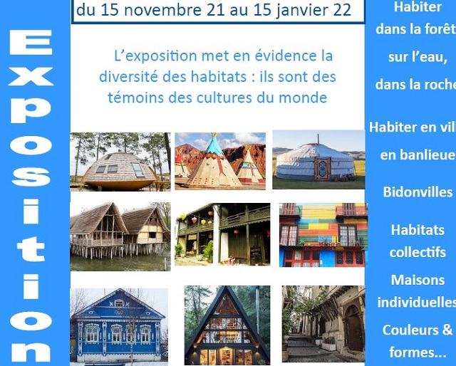 Expo "Habitats du Monde" en janvier à la Médiathèque - Port d'Envaux